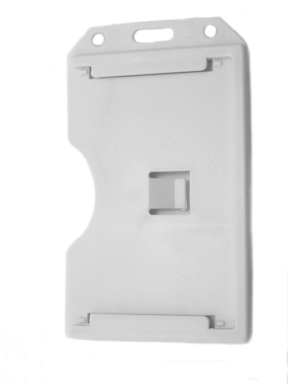 White Rigid Hard Plastic Vertical 2-Sided Multi ID Card Holder 2.38" x ...