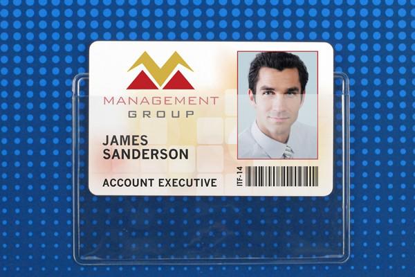 Vinyl Vertical 2-Pocket Badge Holder with Slot and Chain Holes, 3.75 ...