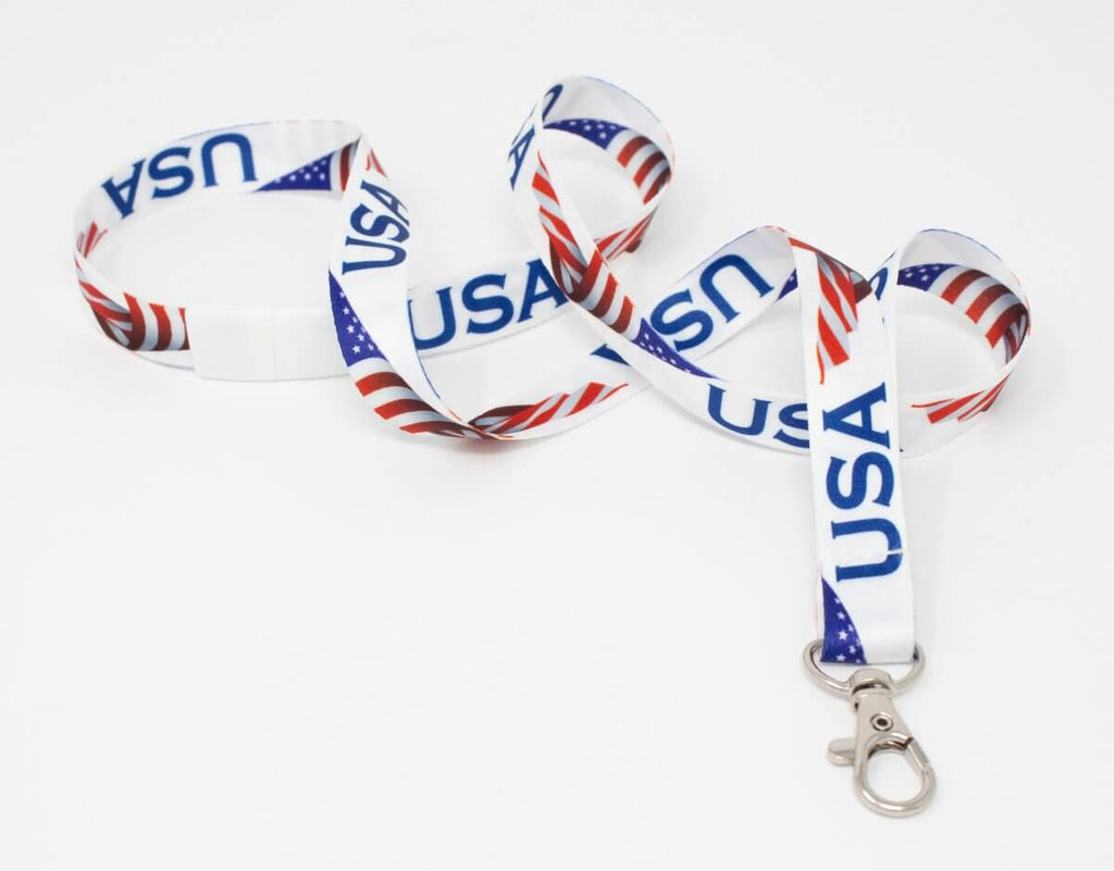 Patriotic Lanyard - USA Flag on White Background 5/8" - 100 pack – All ...